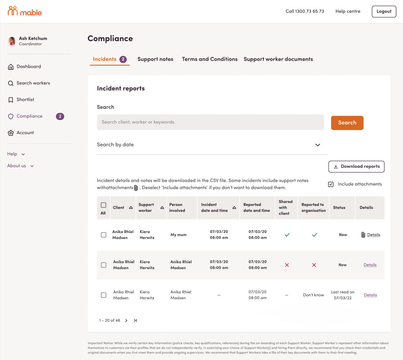 How to download individual or bulk incident and support notes on Mable ...