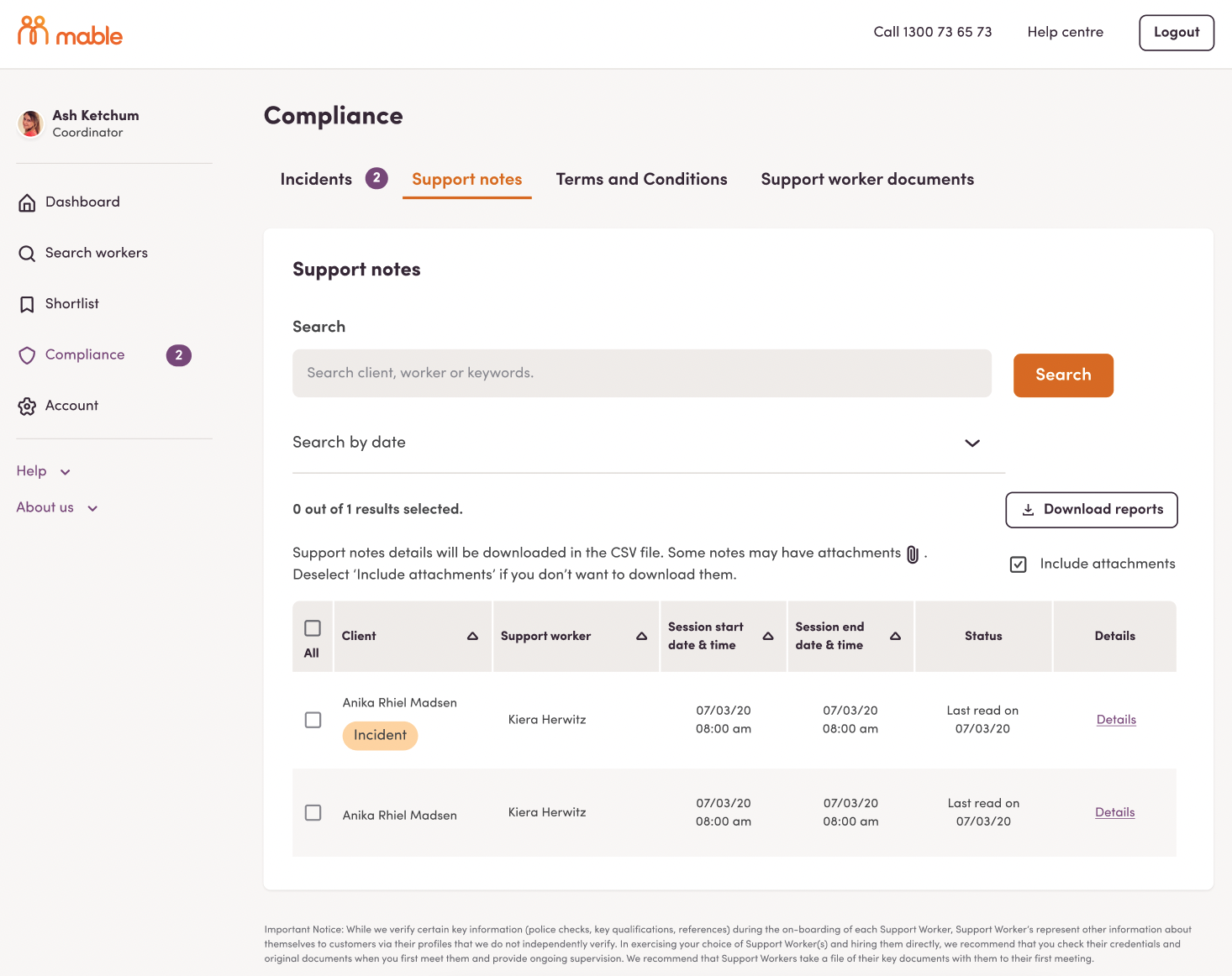 How to download individual or bulk incident and support notes on Mable ...