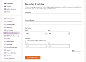 Adding training to your Mable support worker profile